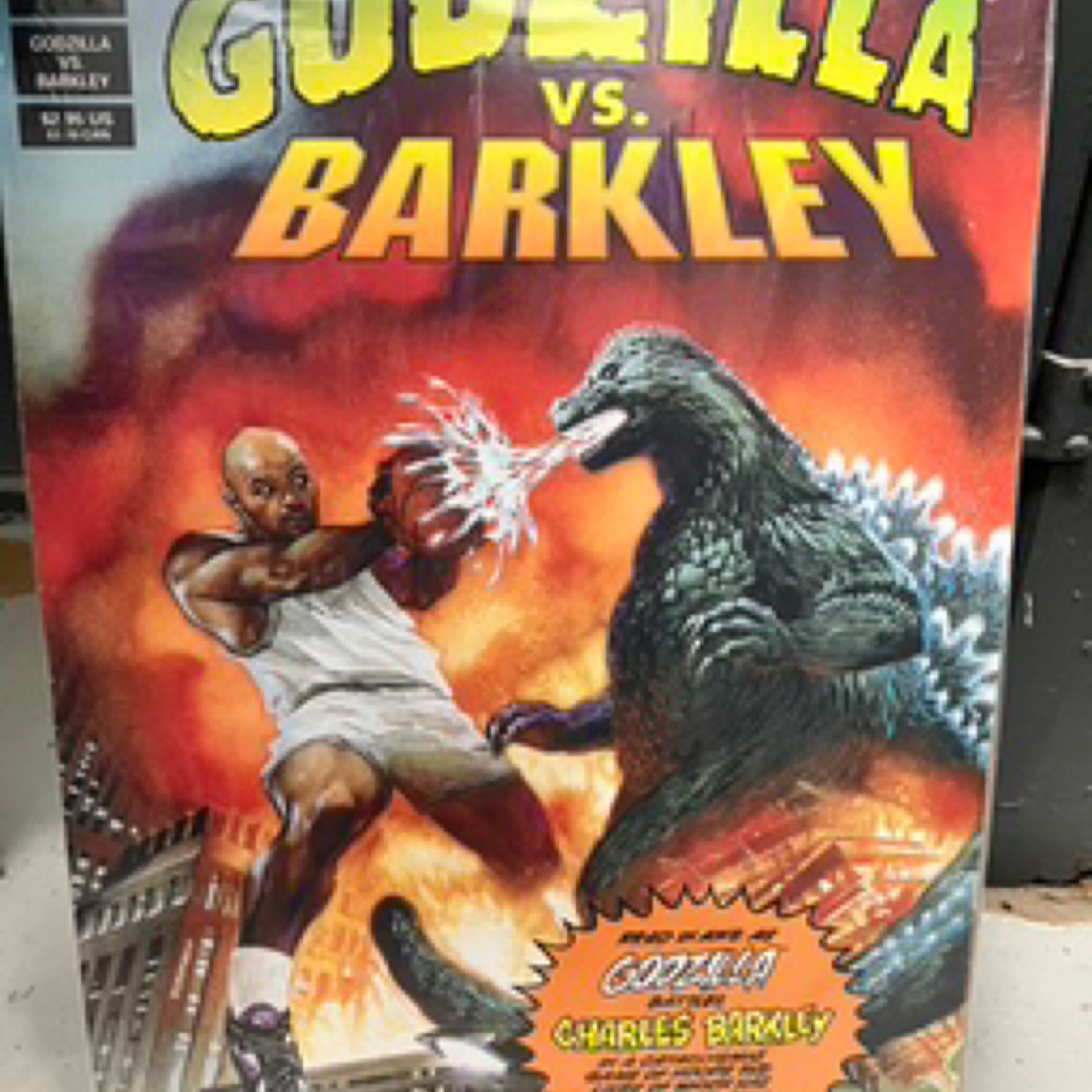 GODZILLA vs CHARLES BARKLEY Comic # 1~ 1993 Dark Horse cardboard poster ...
